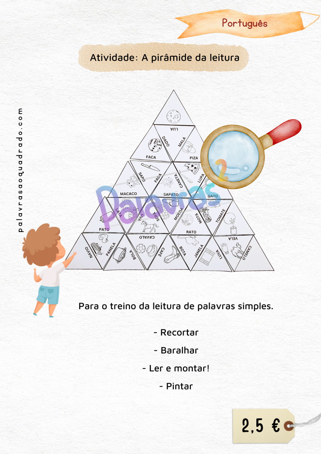 A pirâmide da leitura - Loja Palavras ao Quadrado